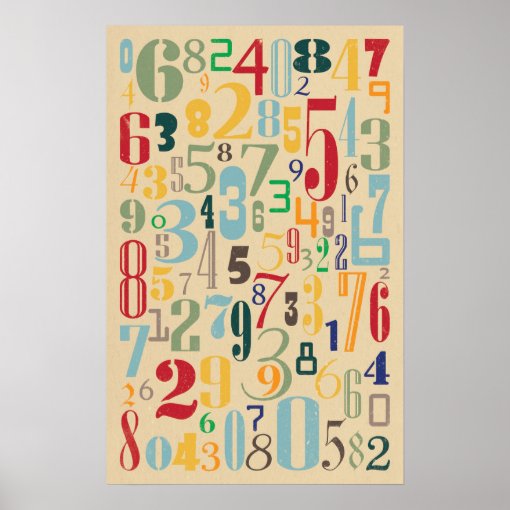 Retro Numbers - Math Posters | Zazzle