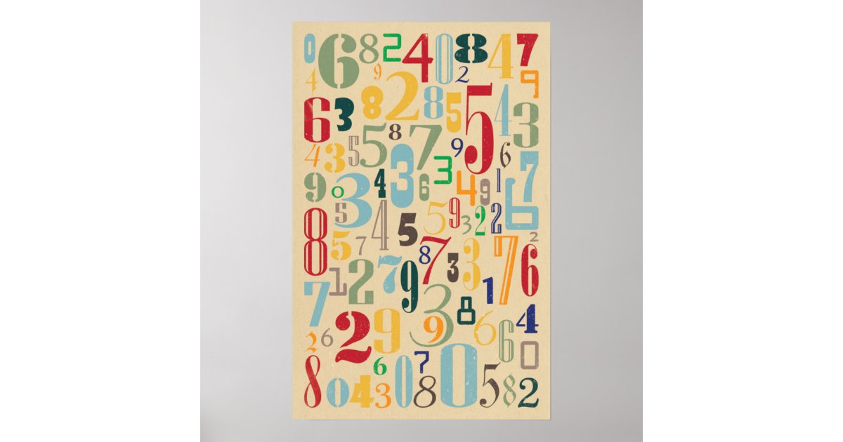 Retro Numbers - Math Posters | Zazzle