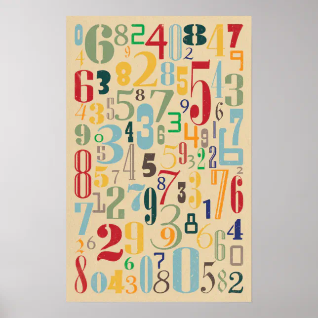 Retro Numbers - Math Posters | Zazzle