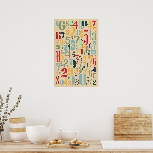 Retro Numbers - Math Posters | Zazzle