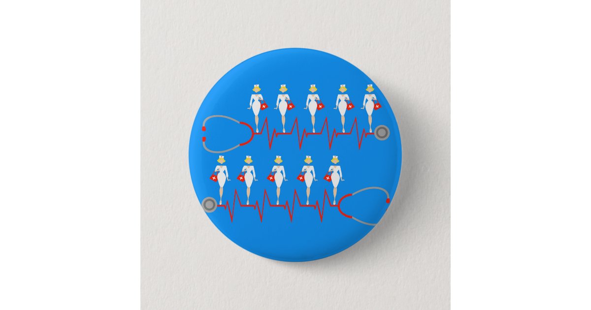 Retro Nurse Button | Zazzle