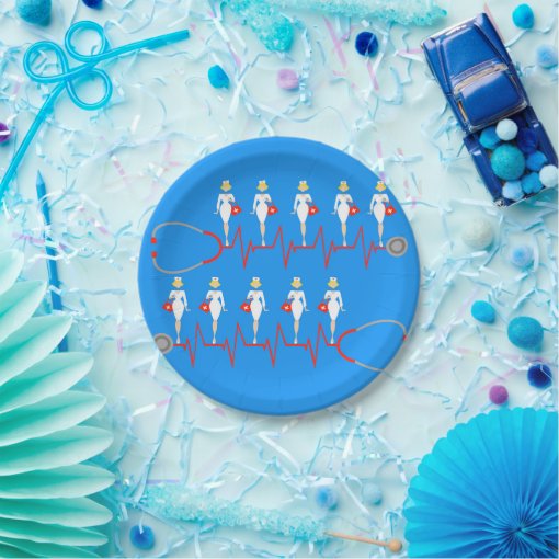 Retro Nurse Paper Plates | Zazzle