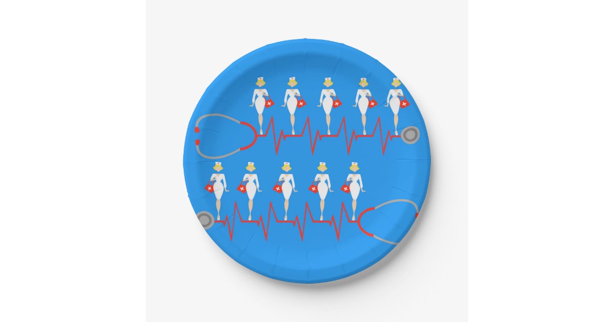 Retro Nurse Paper Plates | Zazzle