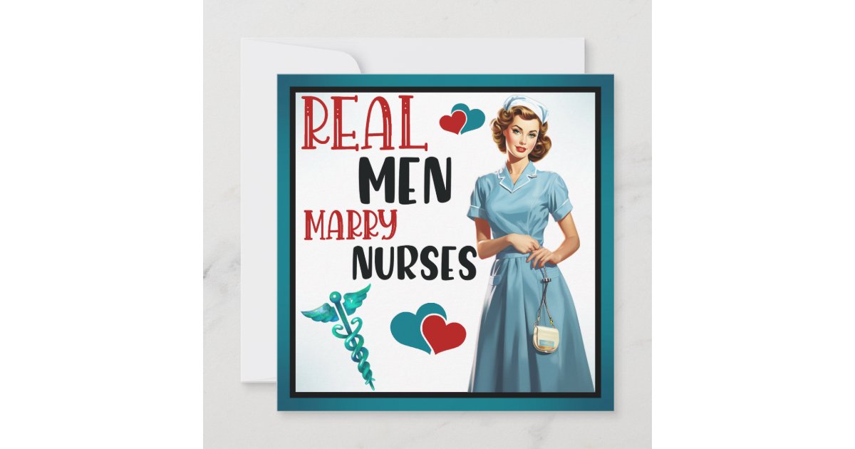 Retro Nurse Pinup_ Real Men Marry Nurses Holiday Card | Zazzle Retro Nurse Pinup_ Real Men Marry Nurses Holiday Card | Zazzle