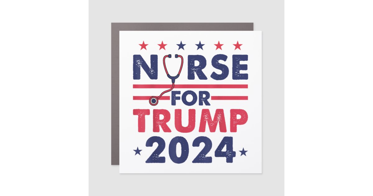 Retro Nurses For Trump 2024 America Stars Flag Str Car Magnet | Zazzle