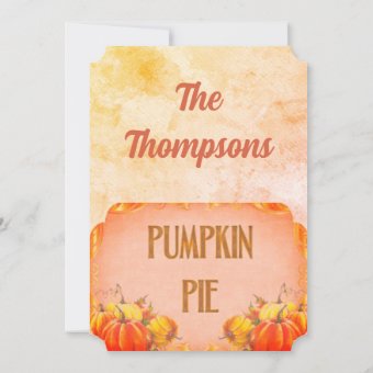Retro Old Pumpkin Pie Rustic Thanksgiving Dinner Invitation | Zazzle