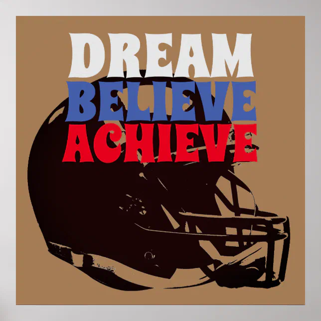 Retro Old Style Vintage 50s Football Motivational Poster | Zazzle