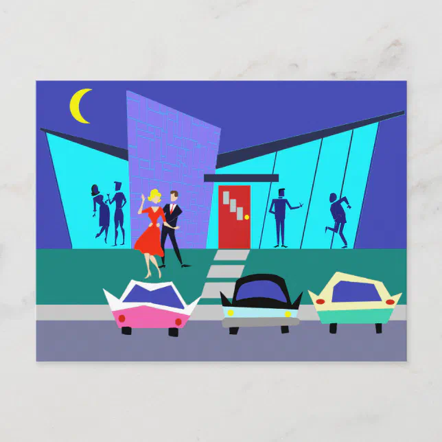 Retro Open House Party Postcard | Zazzle