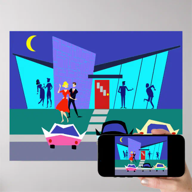 Retro Open House Party Poster | Zazzle