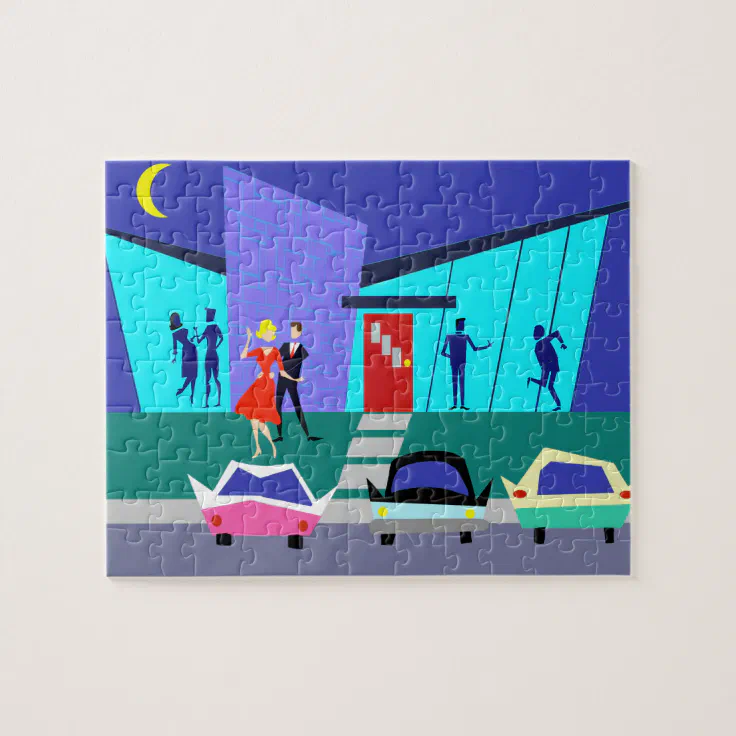 Retro Open House Party Puzzle | Zazzle
