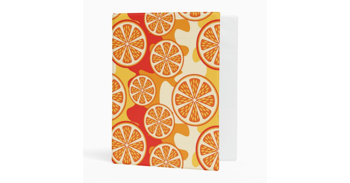 Retro Orange Citrus Pattern Mini Binder | Zazzle