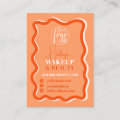 Retro orange curve squiggle wavy makeup beauty business card | Zazzle