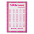 Retro Orange Hot Pink Disco Balls Seating Chart Faux Canvas Print | Zazzle