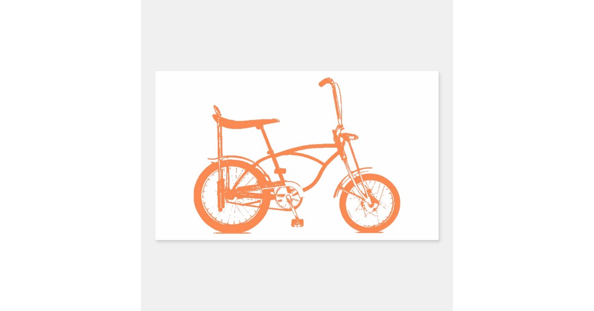 Retro Orange Krate Banana Seat Bike Rectangular Sticker | Zazzle