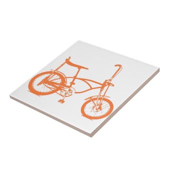 Retro Orange Krate Banana Seat Bike Tile | Zazzle