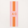 Retro Orange Pink Girl Cute Monogram Yoga Mat | Zazzle
