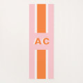 Retro Orange Pink Girl Cute Monogram Yoga Mat | Zazzle
