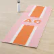 Retro Orange Pink Girl Cute Monogram Yoga Mat | Zazzle