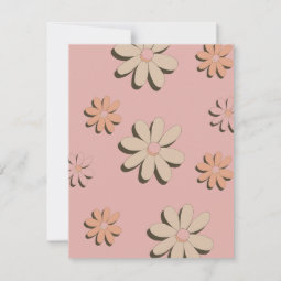 Retro Orange Pink Groovy Floral Wedding Invitation | Zazzle