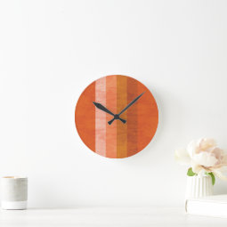 Retro Orange Striped Clock | Zazzle