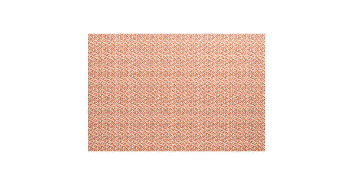 Retro Orange Wedge Pattern Fabric | Zazzle