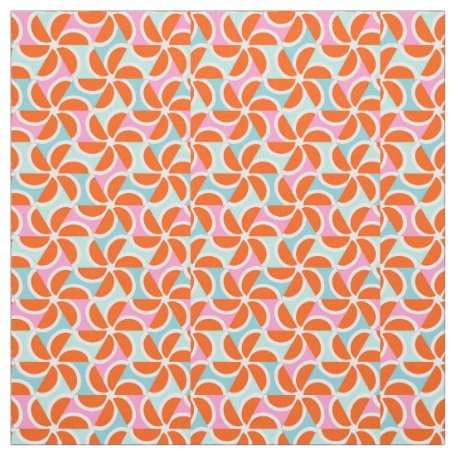 Retro 60s 70s pattern styled fabric | Zazzle