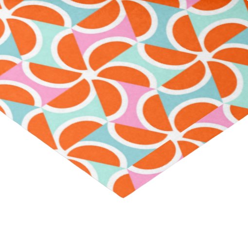 Retro Orange Wedge Pattern Tissue Paper | Zazzle