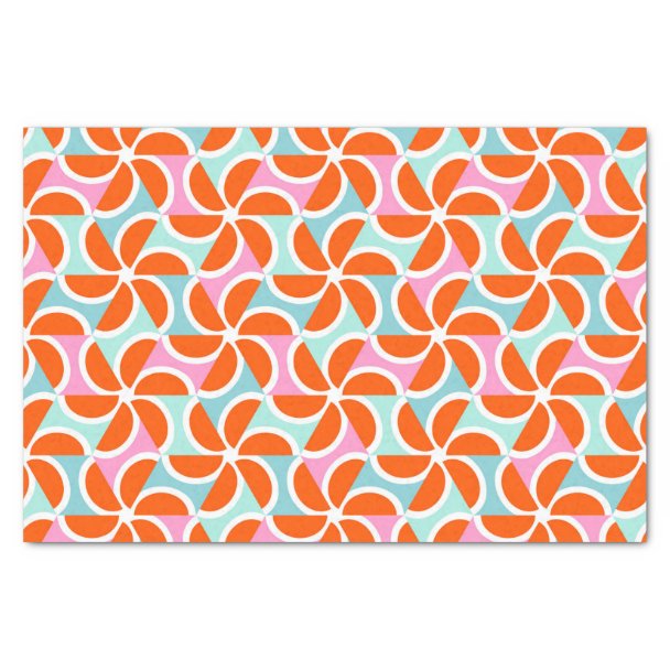 Retro Orange Wedge Pattern Fabric | Zazzle