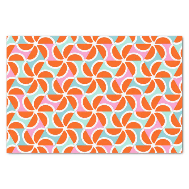 Retro Orange Wedge Pattern Tissue Paper | Zazzle
