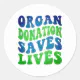 Retro Organ Donation Saves Lives Sticker | Zazzle
