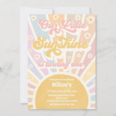 Retro Our Little Sunshine 1st Birthday Party Invitation | Zazzle