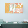 Retro Our Little Sunshine is One Birthday Banner | Zazzle