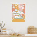 Retro Our Little Sunshine is One Birthday Banner Poster | Zazzle