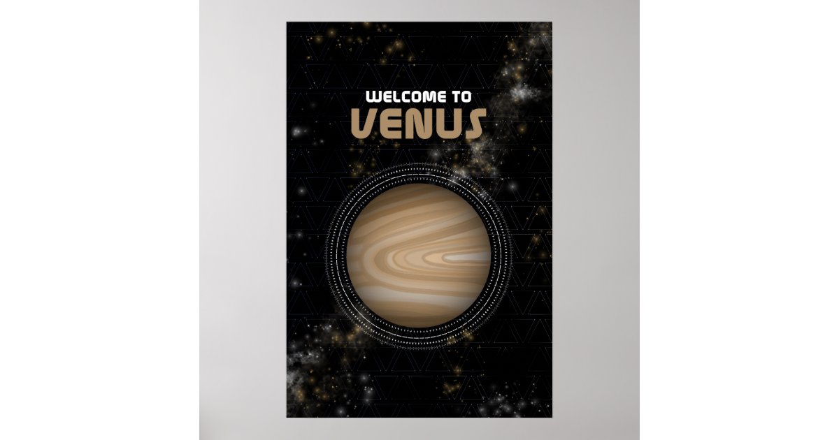 Retro Outer Space Art with the Planet Venus Poster | Zazzle