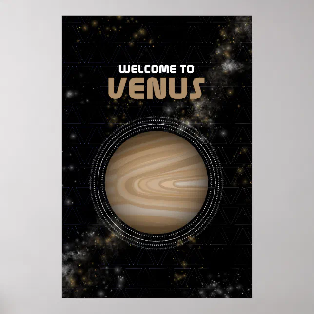 Retro Outer Space Art with the Planet Venus Poster | Zazzle