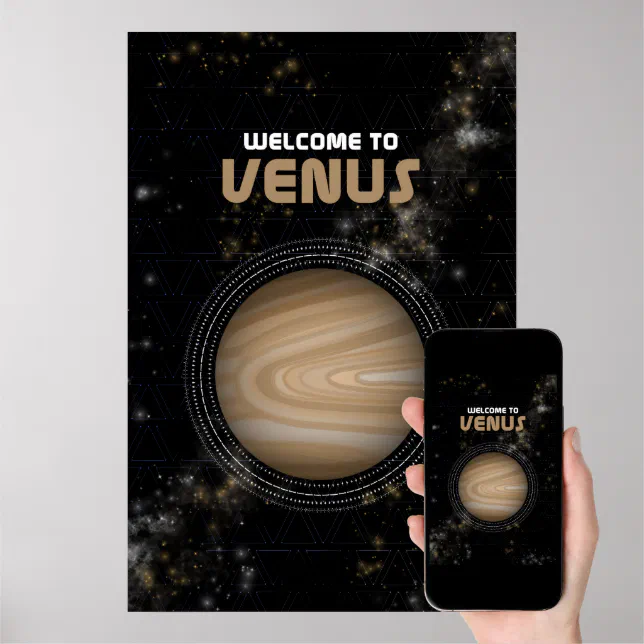 Retro Outer Space Art with the Planet Venus Poster | Zazzle