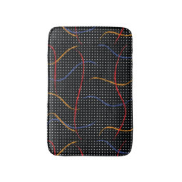 Retro Paint Splatter and Dots Bath Mat | Zazzle