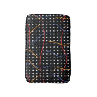 Retro Paint Splatter and Dots Bath Mat | Zazzle