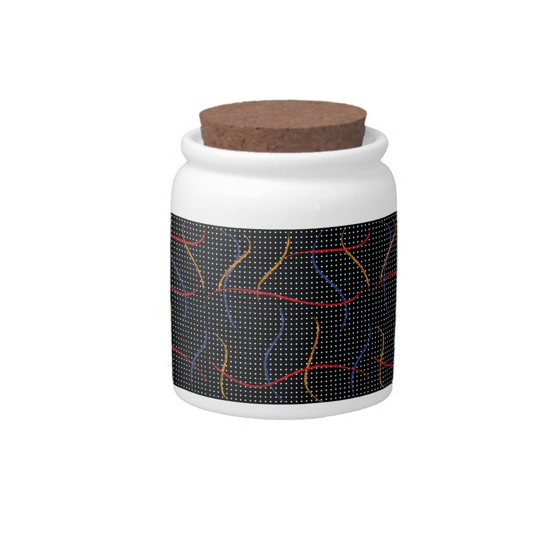 Retro Paint Splatter and Dots Candy Jar | Zazzle