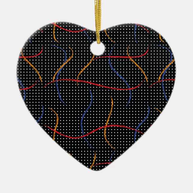 Retro Paint Splatter and Dots Ceramic Ornament | Zazzle
