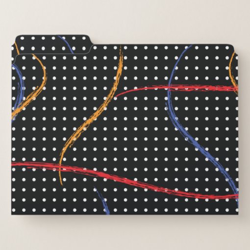 Retro Paint Splatter and Dots File Folder | Zazzle