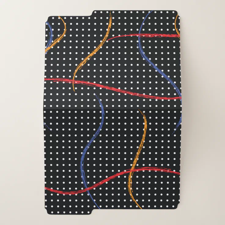 Retro Paint Splatter and Dots File Folder | Zazzle