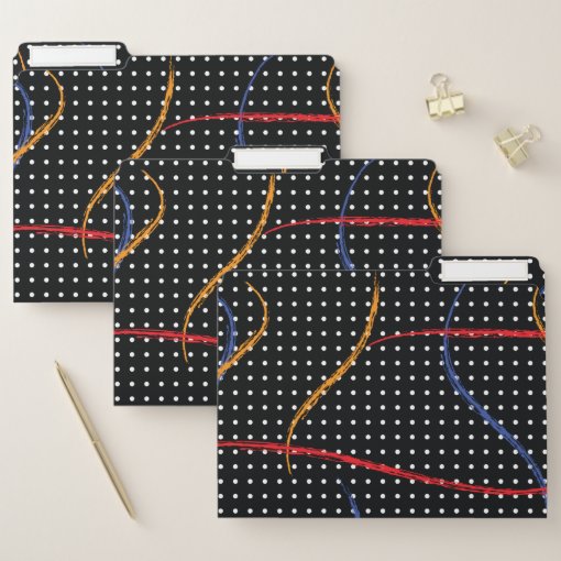 Retro Paint Splatter and Dots File Folder | Zazzle