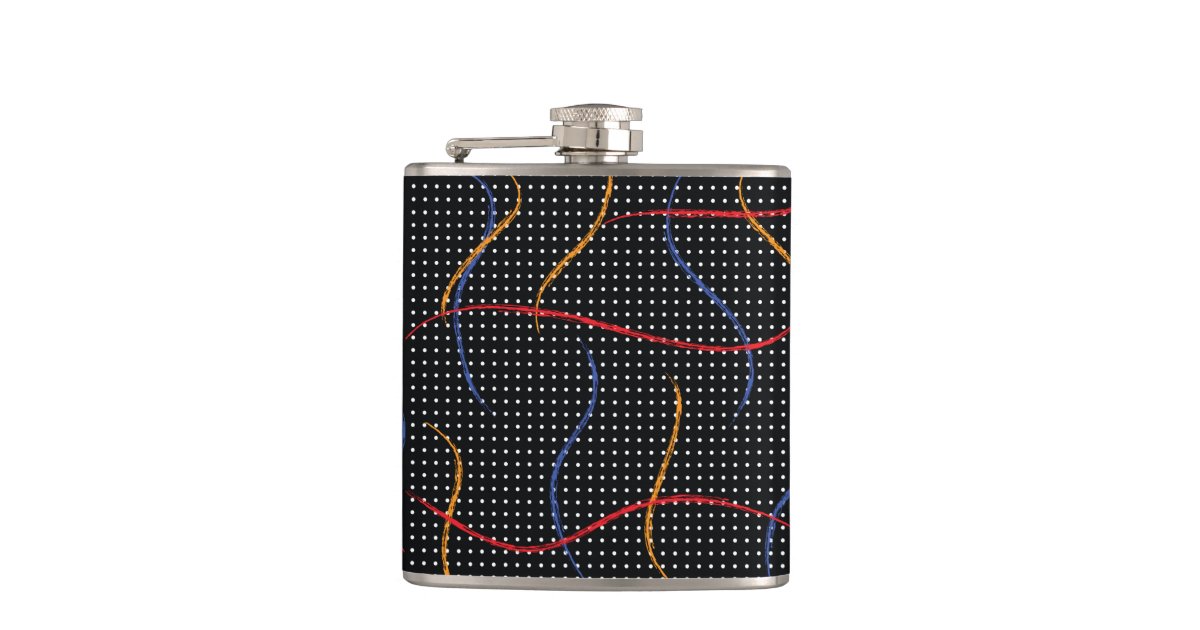 Retro Paint Splatter and Dots Flask | Zazzle
