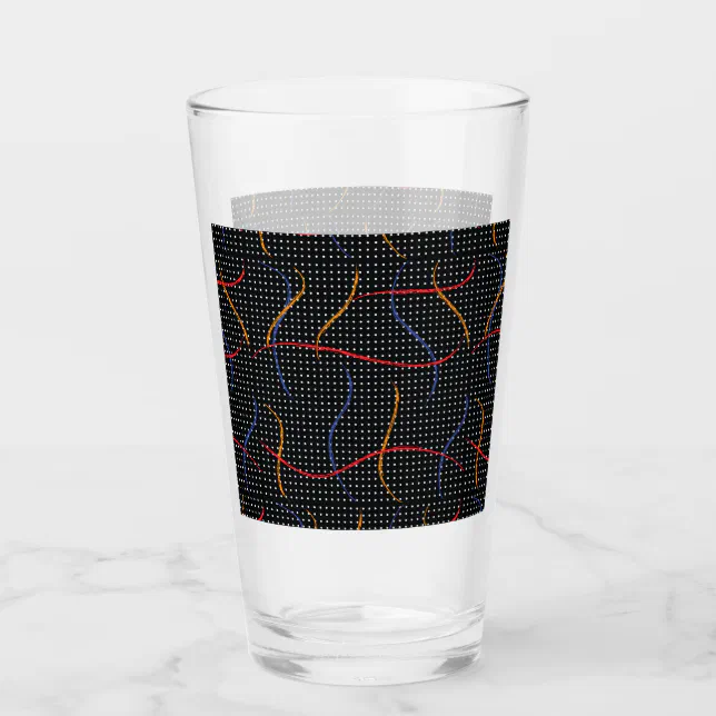 Retro Paint Splatter and Dots Glass | Zazzle