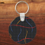 Retro Paint Splatter and Dots Keychain | Zazzle