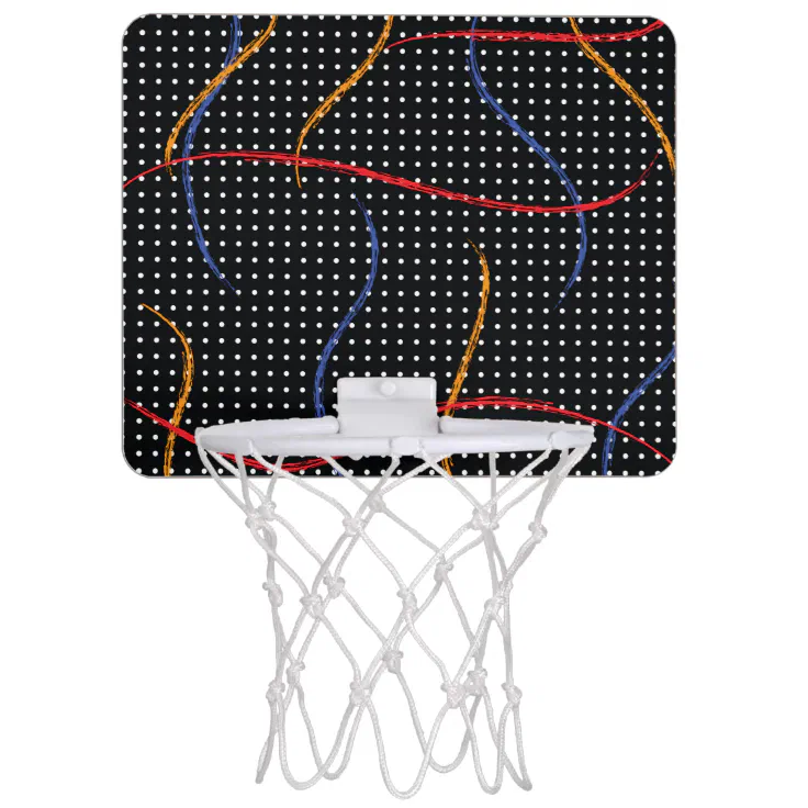 Retro Paint Splatter and Dots Mini Basketball Hoop | Zazzle