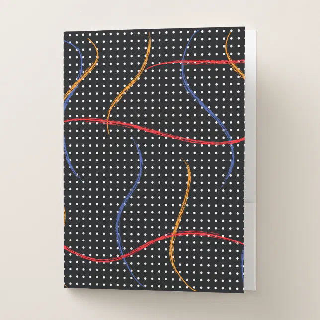 Retro Paint Splatter and Dots Pocket Folder | Zazzle