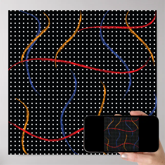 Retro Paint Splatter and Dots Poster | Zazzle