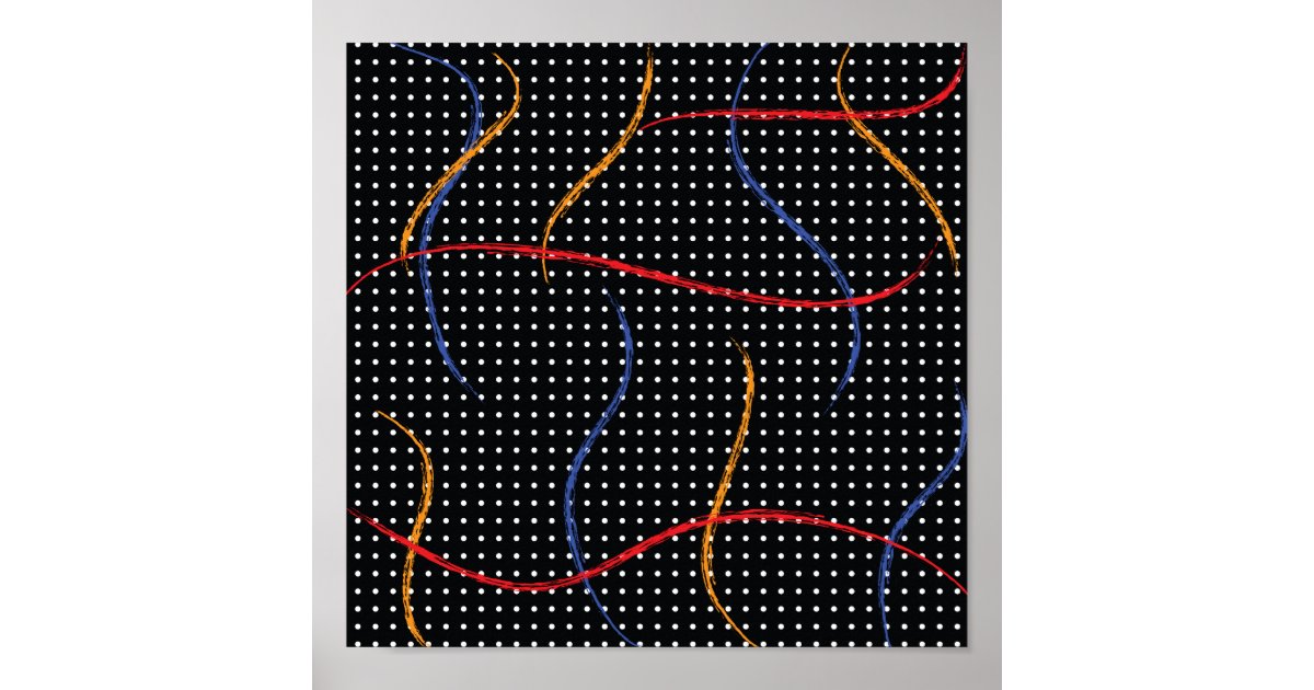 Retro Paint Splatter and Dots Poster | Zazzle